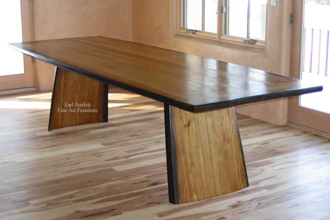Solid Hickory Dining Table by Earl Nesbitt